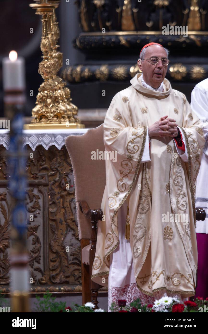 Cardinal Dominique Mamberti leads a mass on the ninth day of the ...