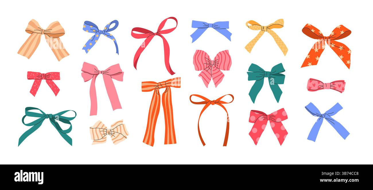 Ribbon bows set simple Stock Vector Images - Alamy
