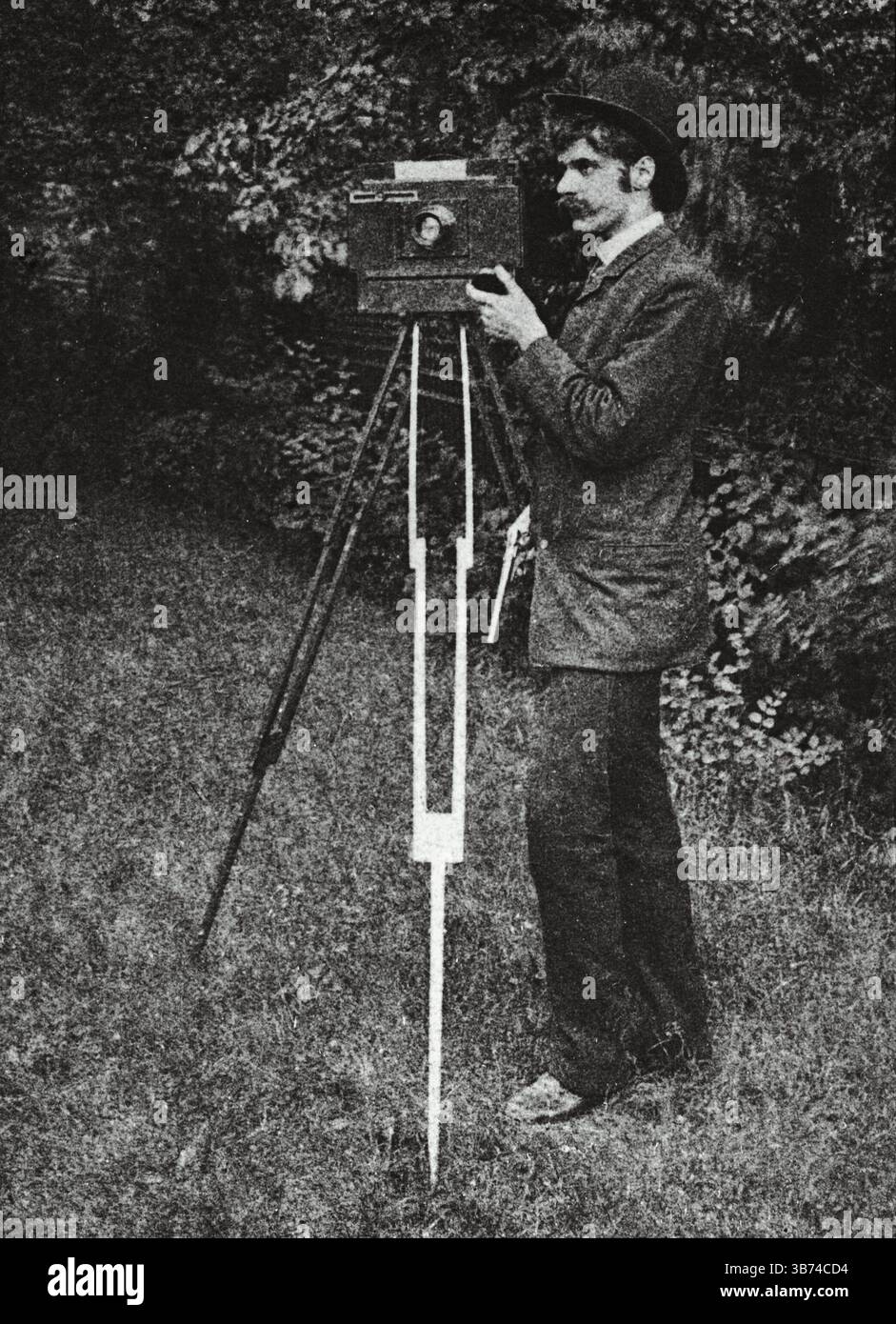 Self-Portrait with camera, tripod and pistol (1886) by Alfred Stieglitz ...