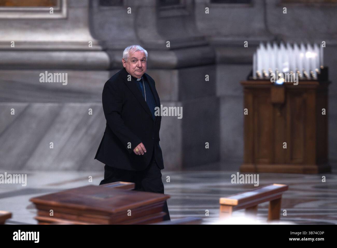 Cardinal Jean-Marc Aveline arrives for a mass on the ninth day of the ...