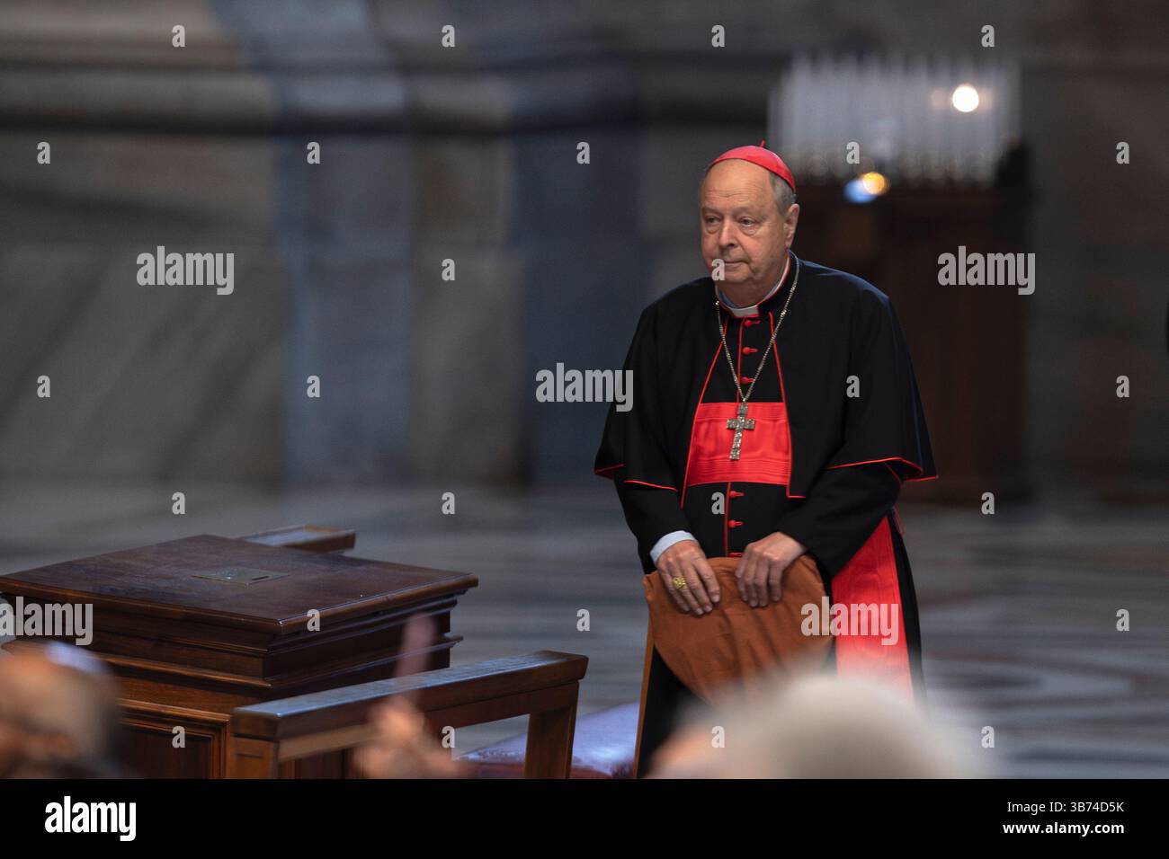 Cardinal Oscar Cantoni arrives for a mass on the ninth day of the ...