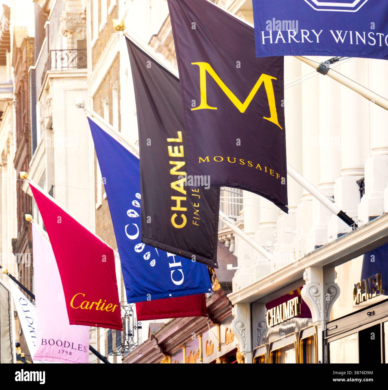 Luxury fashion brands – high end retail shops Chanel, Cartier, Boodles ...