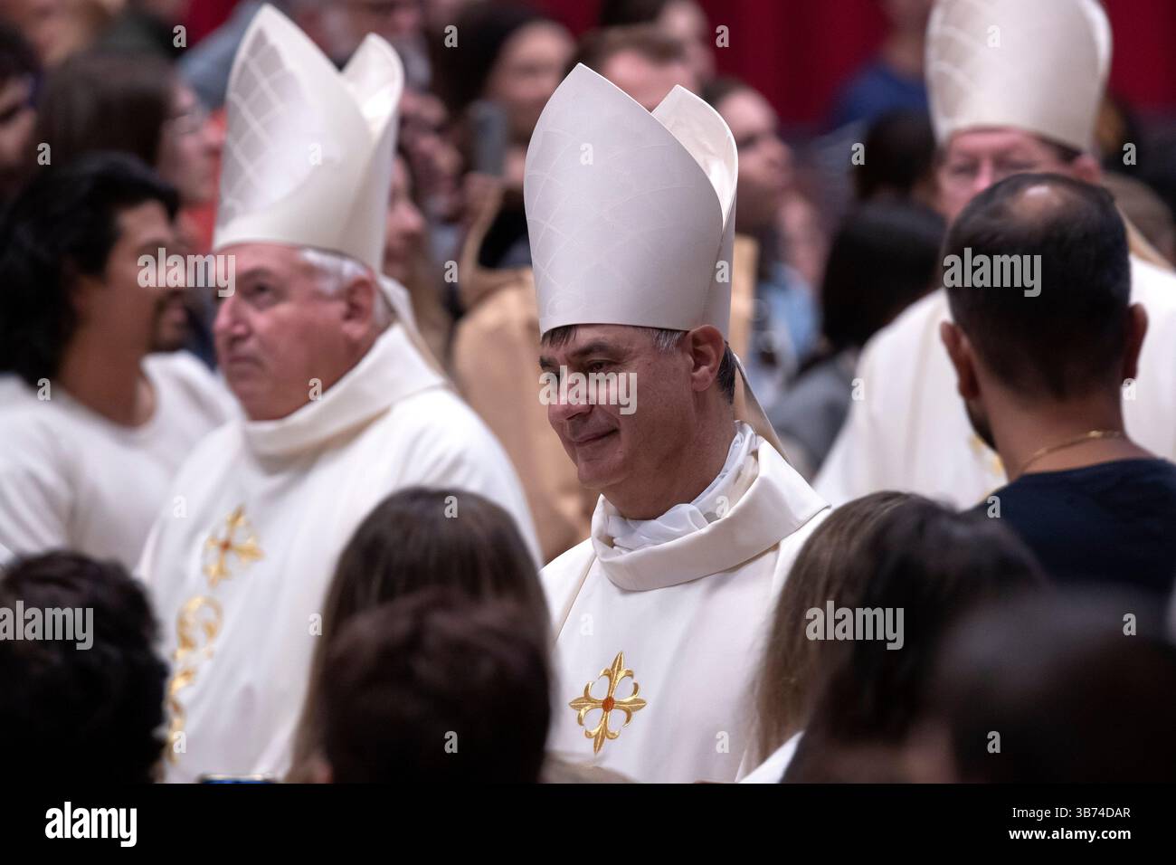 Cardinal Roberto Repole arrives for a mass on the ninth day of the ...