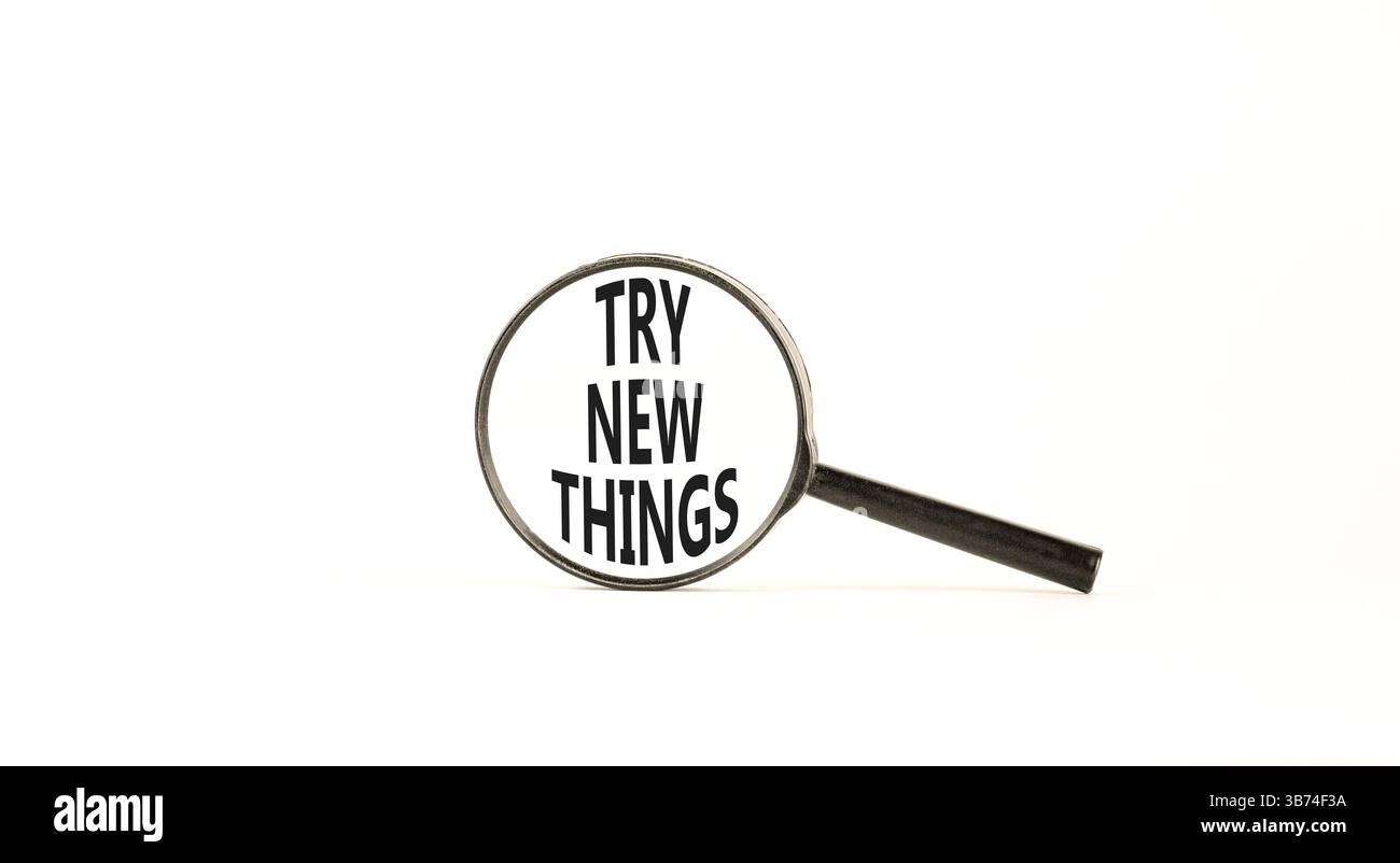 Try new things symbol. Concept words Try new things in beautiful ...