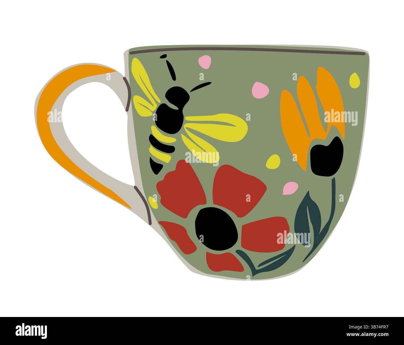 Red ceramic cups Stock Vector Images - Alamy