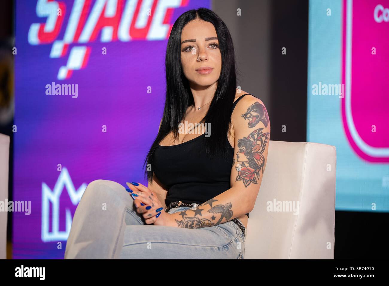 Naples, Italy. 03rd May, 2025. The streamer Imviolet aka Concetta Viola meets her fans at ...