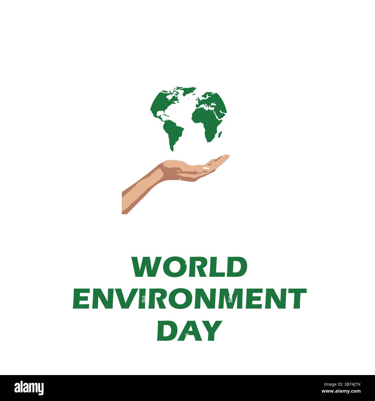 World Environment Day 5th June. Holding Hands and World Map Plant ...