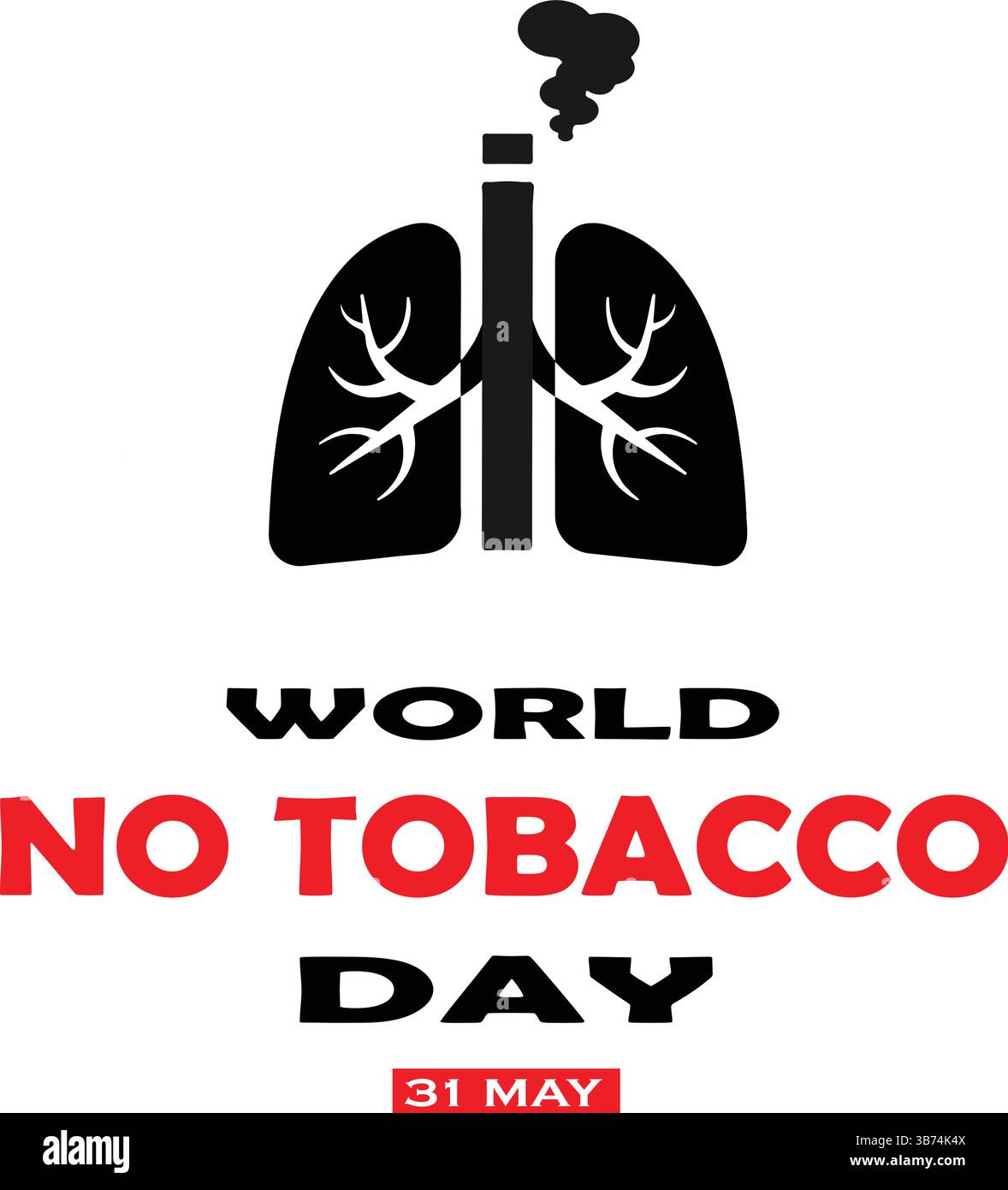World No Tobacco Day 31st May. Stop Smoking Awareness Campaign. Lungs Health Creative Concept ...