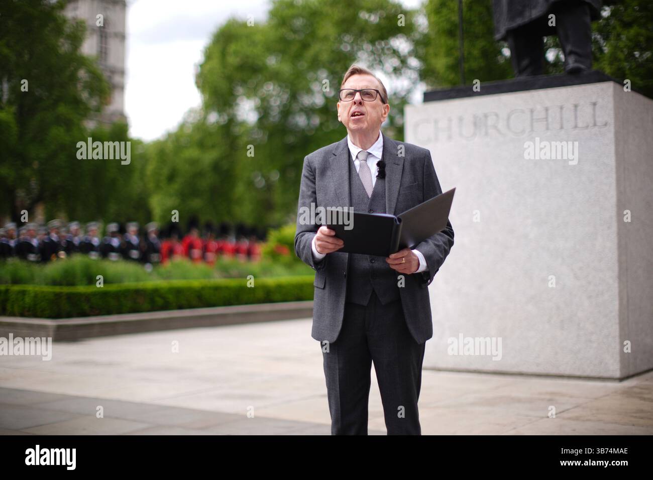 Actor Timothy Spall performs a reading of Sir Winston Churchill's 1945 ...