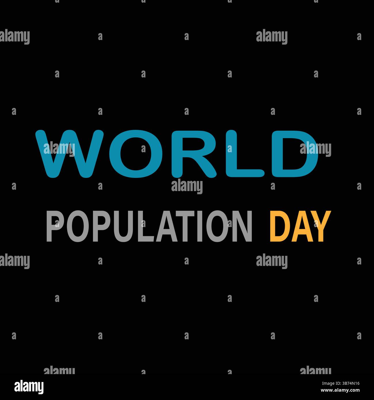 World Population Day Lettering Text Design Isolated on Black Background ...