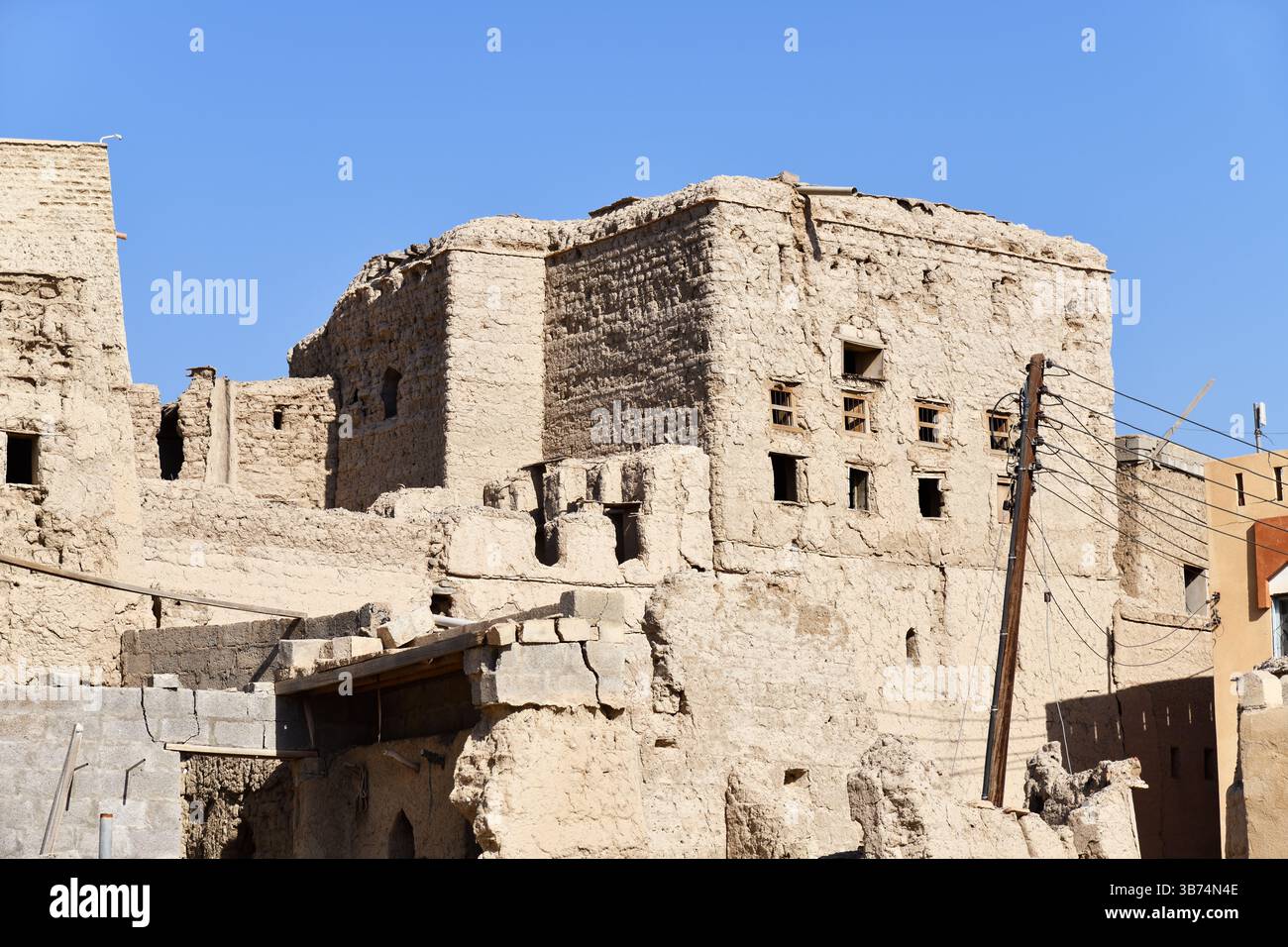 Bahla old town, remains of ancient settlement, Oman. Bahla is home of ...