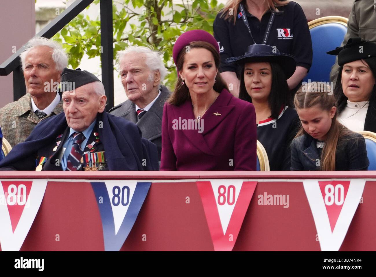 The Princess of Wales and Princess Charlotte watching the military ...
