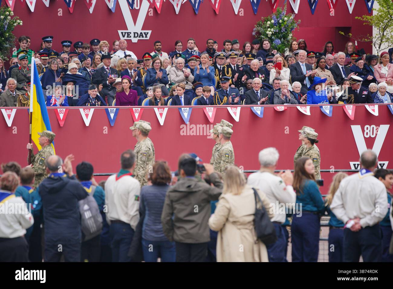 Members of the Ukrainian military receive a round of applause as they ...