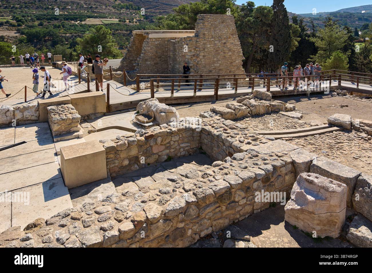 Crete.Greece - may 05, 2025: The palace remains of Knossos narrate ...