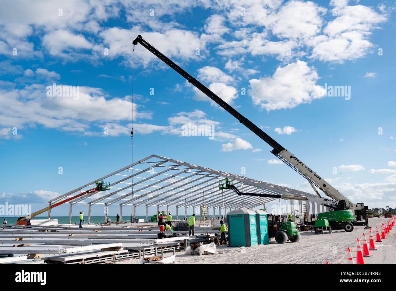 Miami, Florida, USA - November 16, 2024: Telescopic lift boom ...
