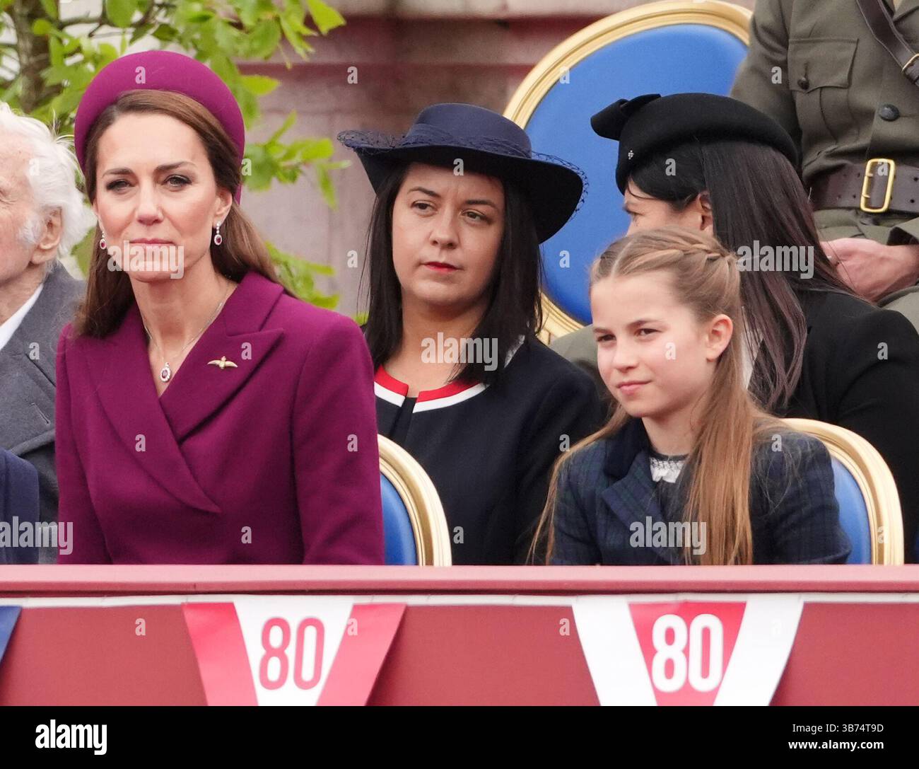 The Princess of Wales and Princess Charlotte watching the military ...