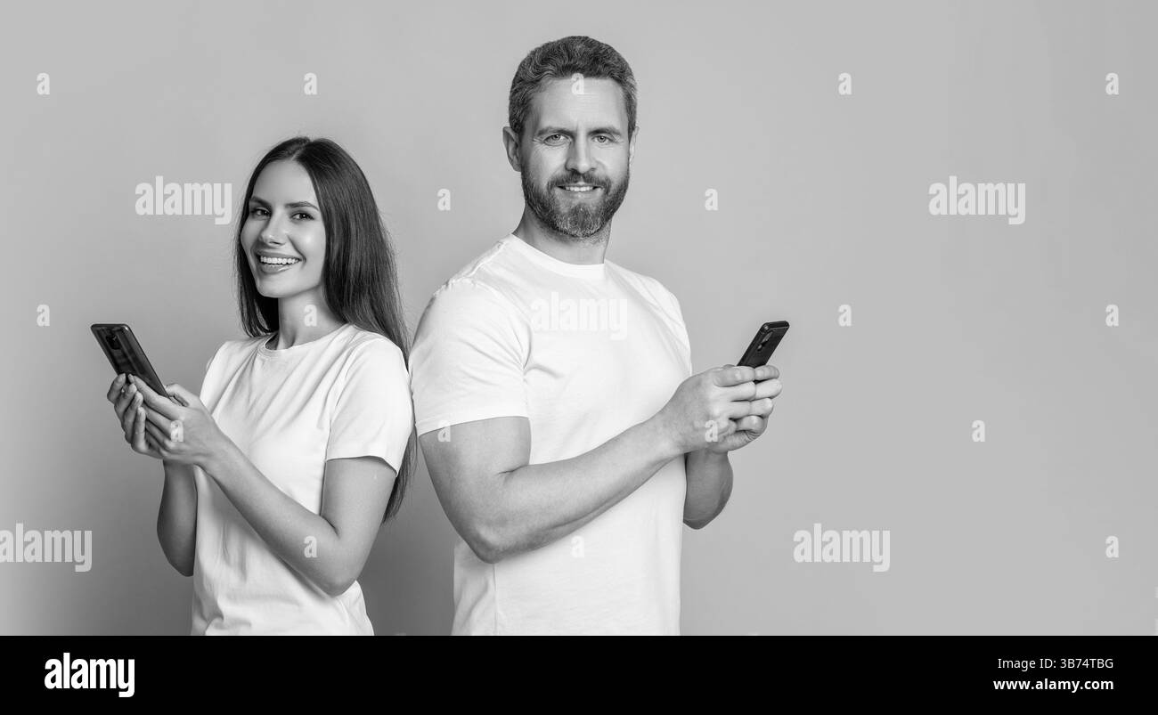 Using smartphone checking message Black and White Stock Photos & Images ...