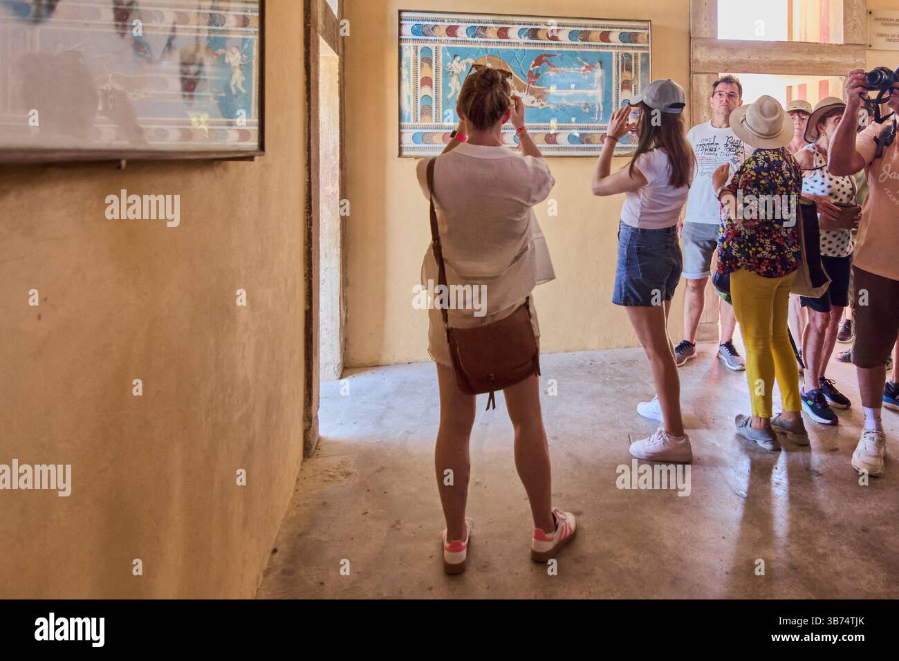 Crete.Greece - may 05, 2025: Inside Knossos Palace, tourists document ...