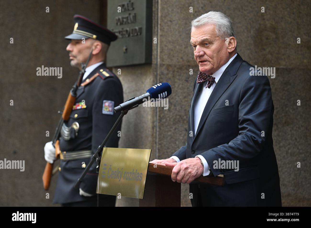 Prague Mayor Bohuslav Svoboda attends the ceremony to commemorate the ...