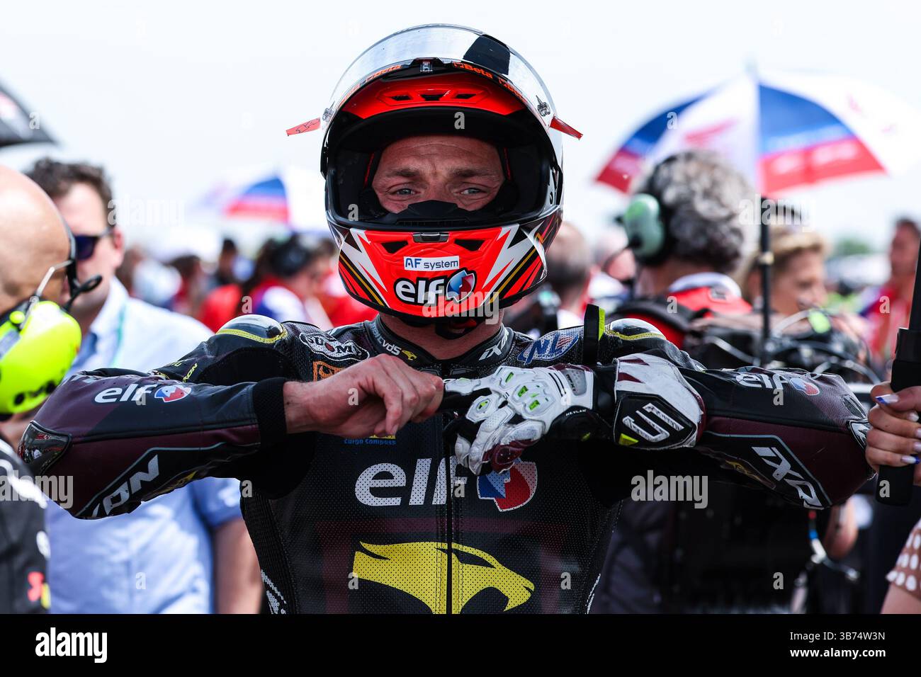 Sam Lowes of ELF Marc VDS Racing Team with Ducati Panigale V4R looks on ...