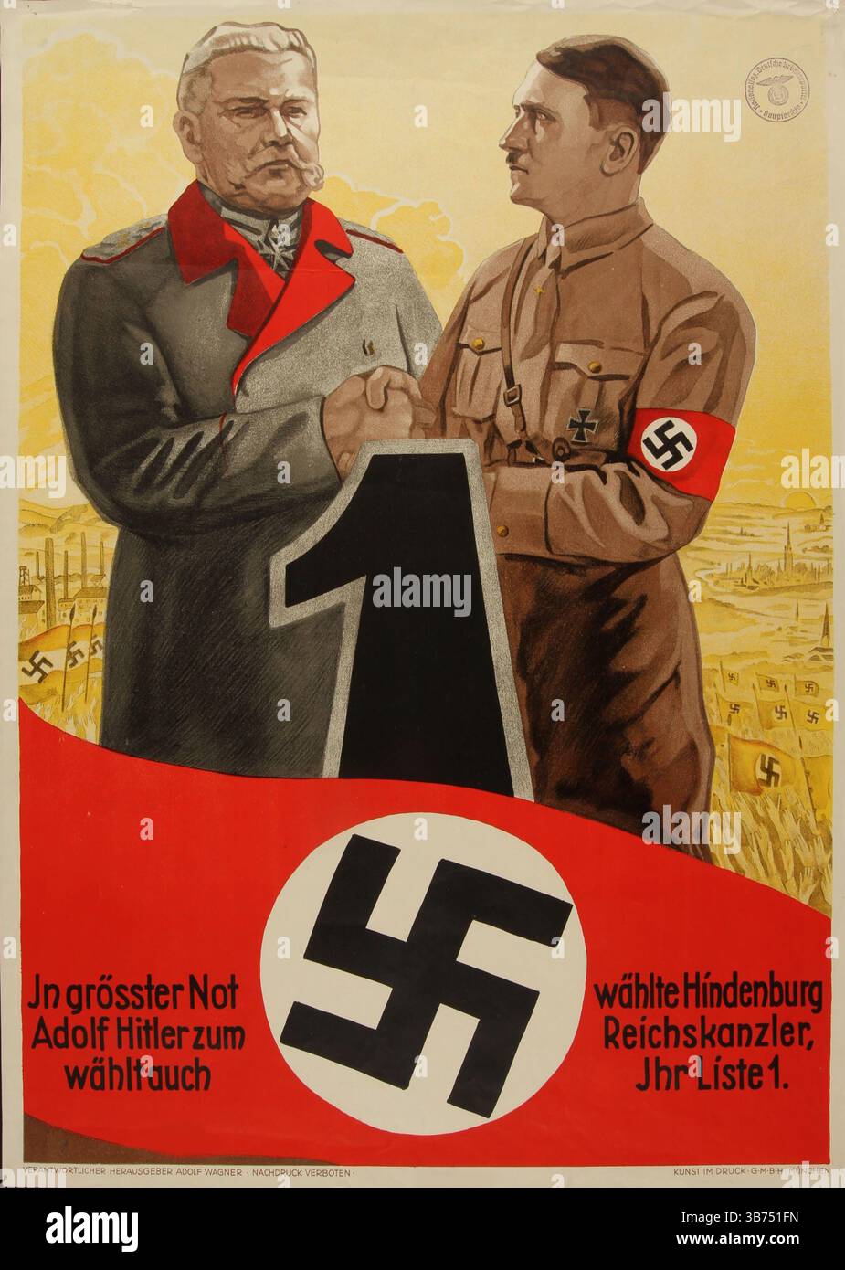 In a Time of Great Necessity Hindenburg Elected Adolf Hitler as Realm ...