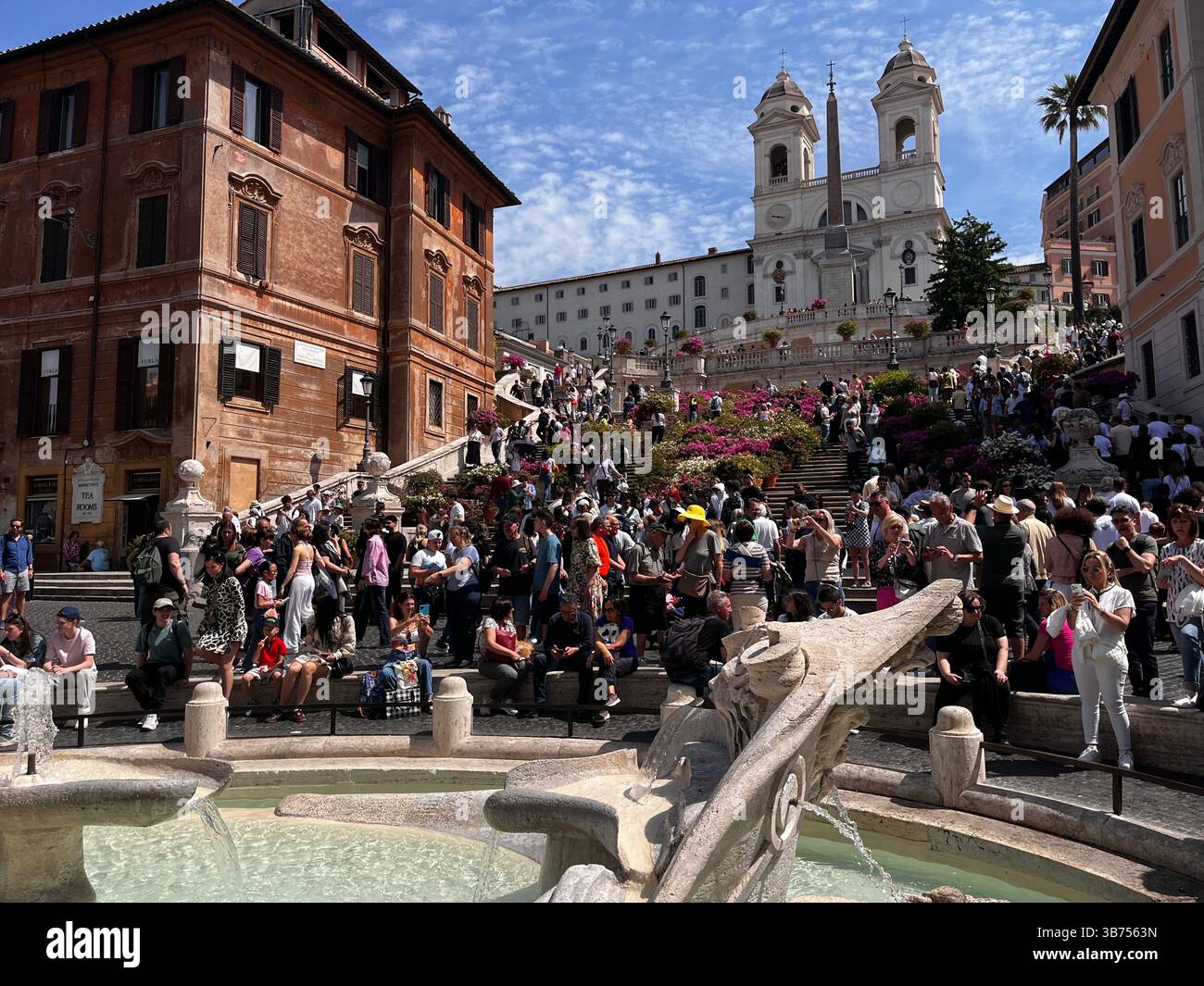 Rome, Italy - May 3rd , 2025 - Piazza di Spagna, Spanish steps, people ...