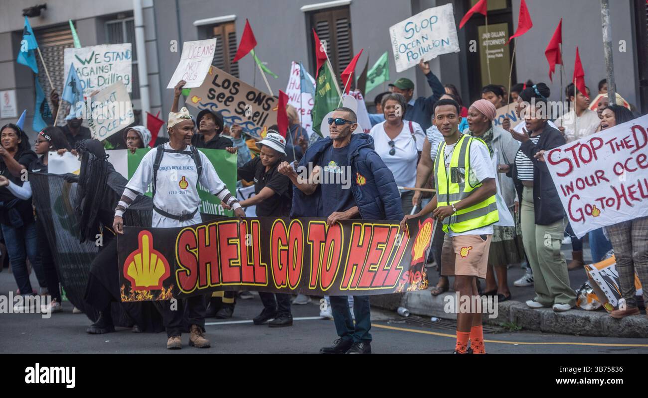 Protest against offshore oil and gas drilling in Cape Town, South ...