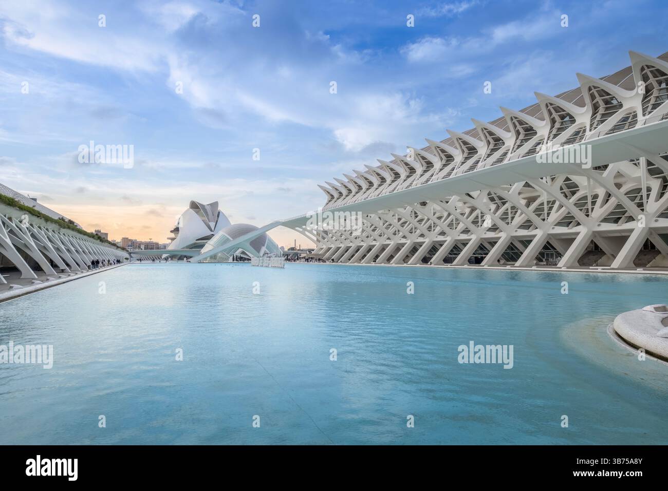 City of Arts and Sciences under a clear sky. General view of the ...