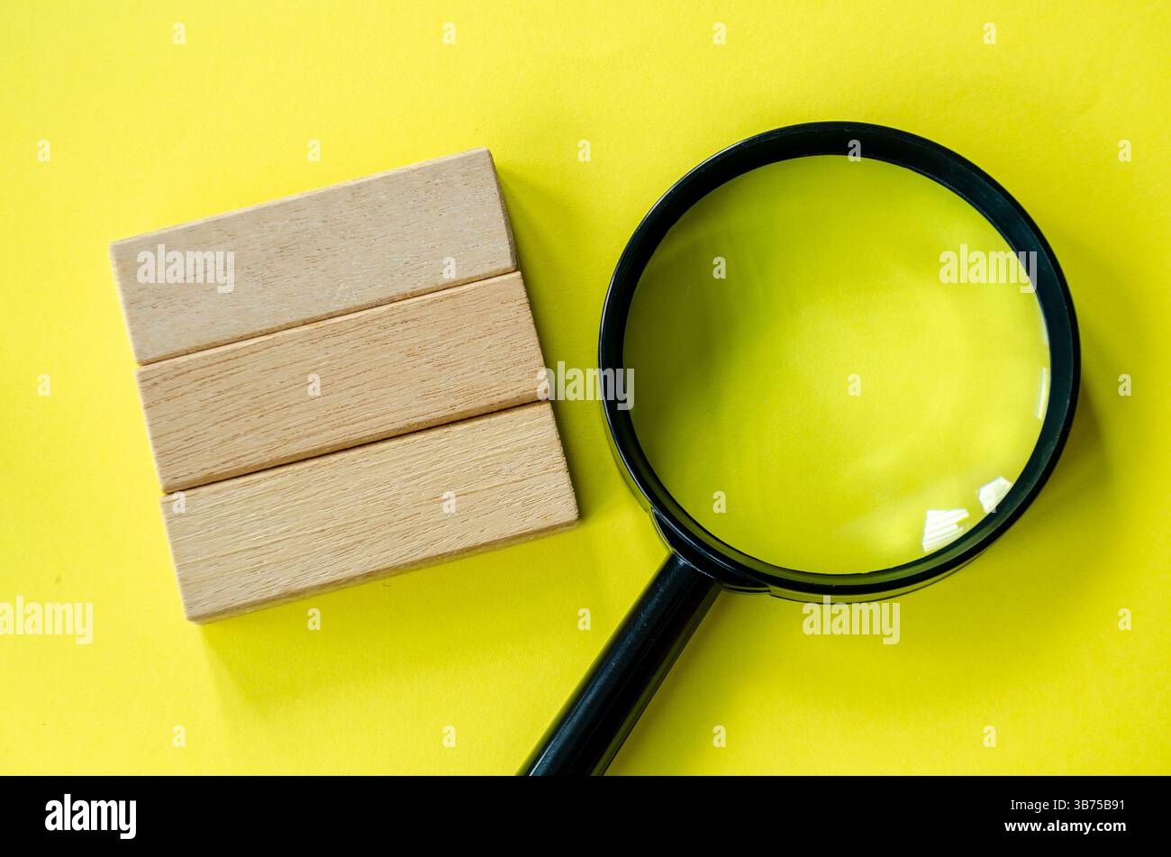 Magnifying glass against a bright yellow background with customizable ...
