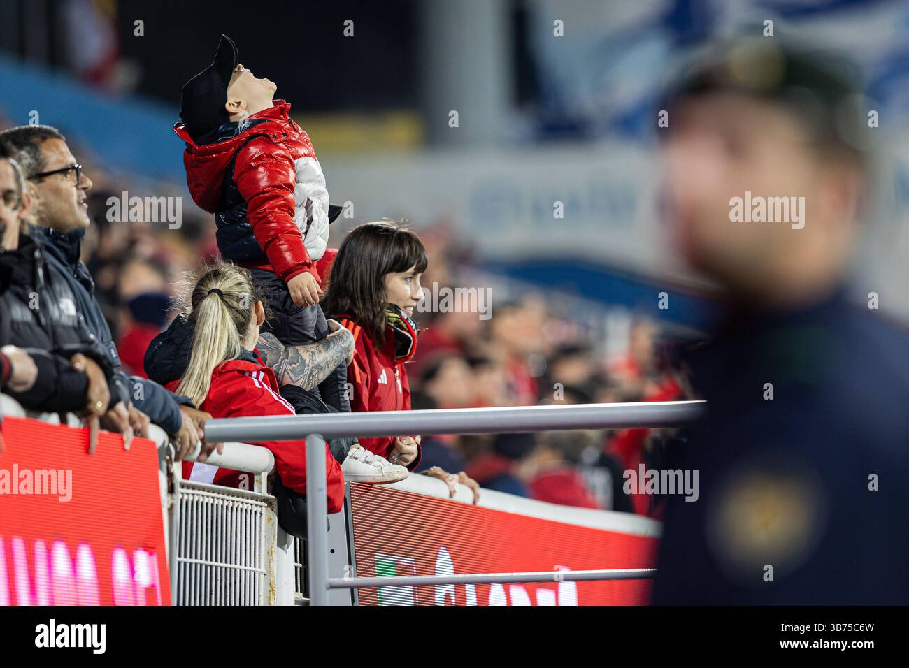 A child supporting SL Benfica shouts during the Liga Portugal Betclic ...