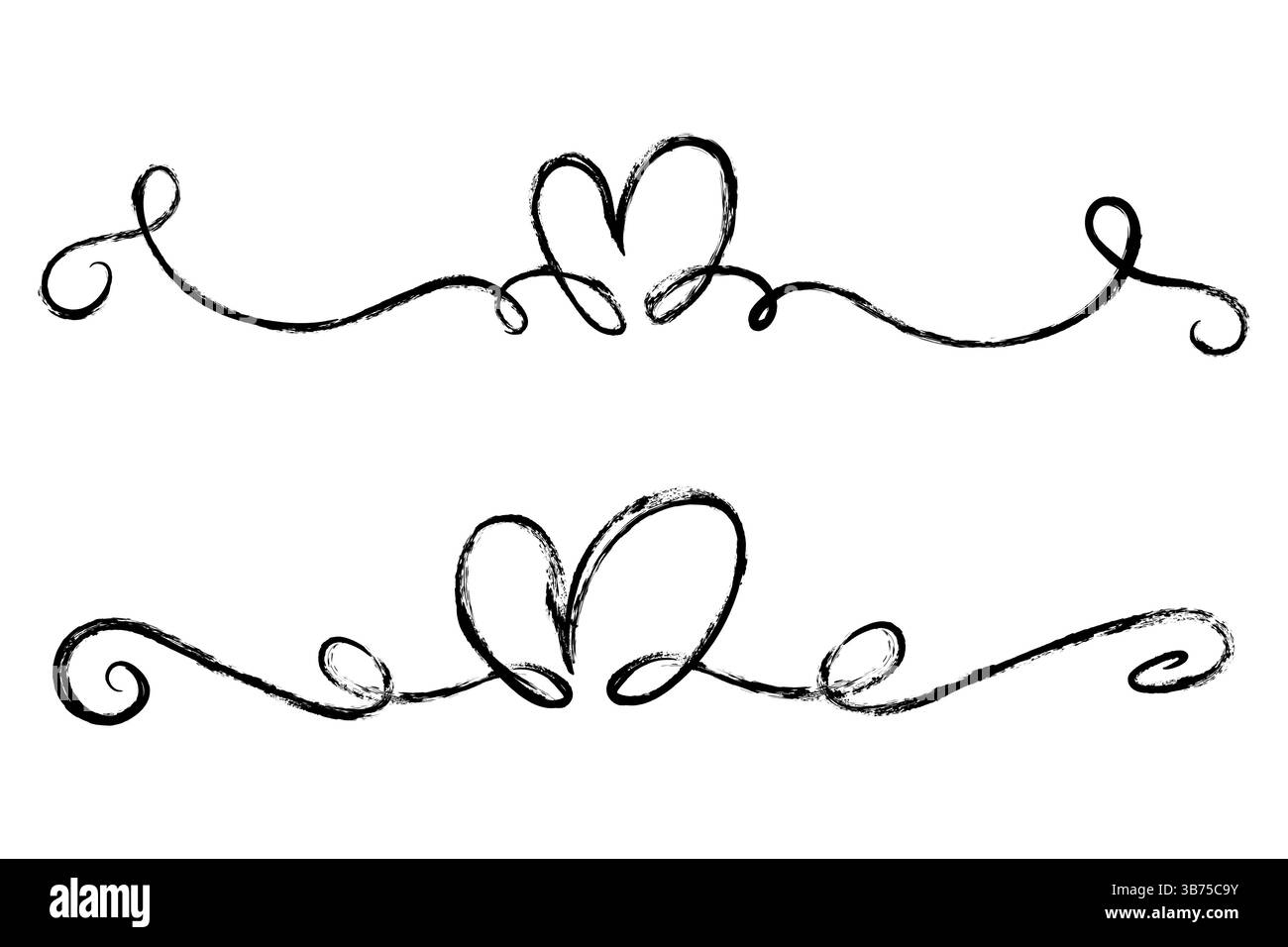 Heart One Line Continuous Grunge Hand Draw Design. Grunge Love Concept ...