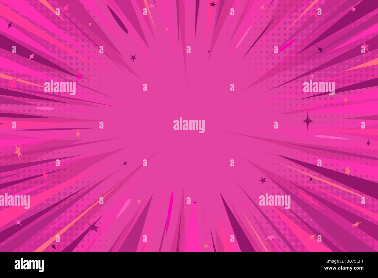 Pink comic book background. Pop art halftone style background with ...