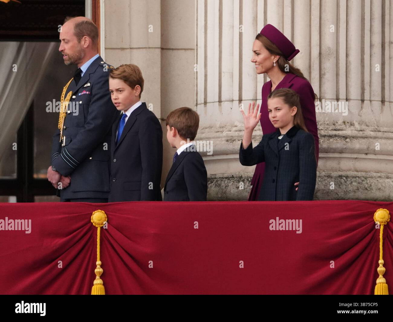 (left-right) the Prince of Wales, Prince George, Prince Louis, the ...
