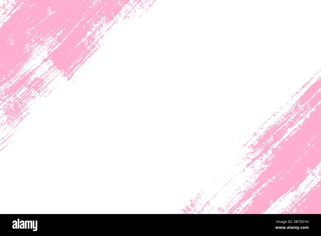 Pink Diagonal Grunge Brush Strokes, Corner Design on White Background ...