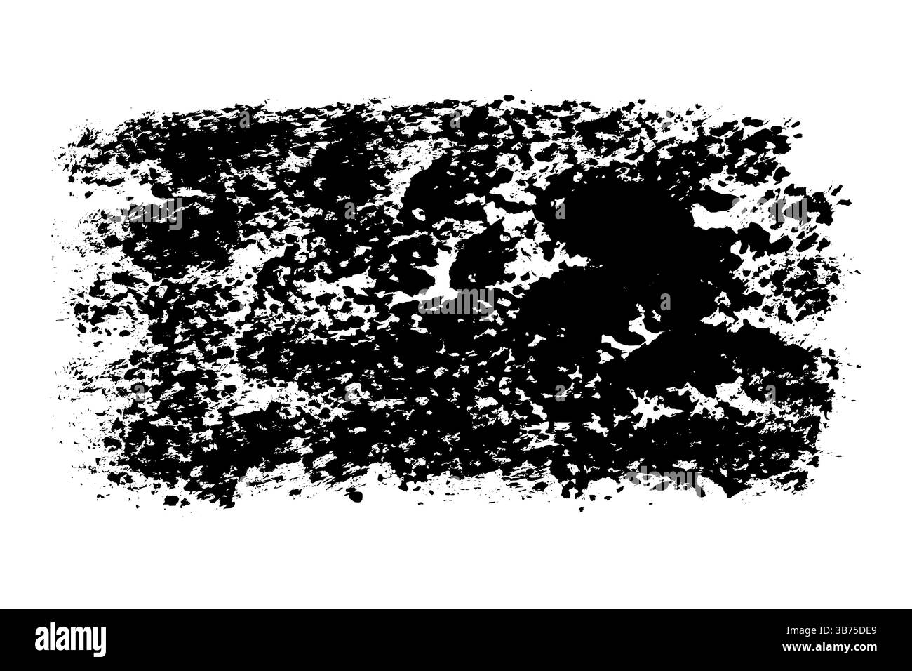 Thick Grainy Brush Stroke Texture. Black grunge distressed paintbrush ...