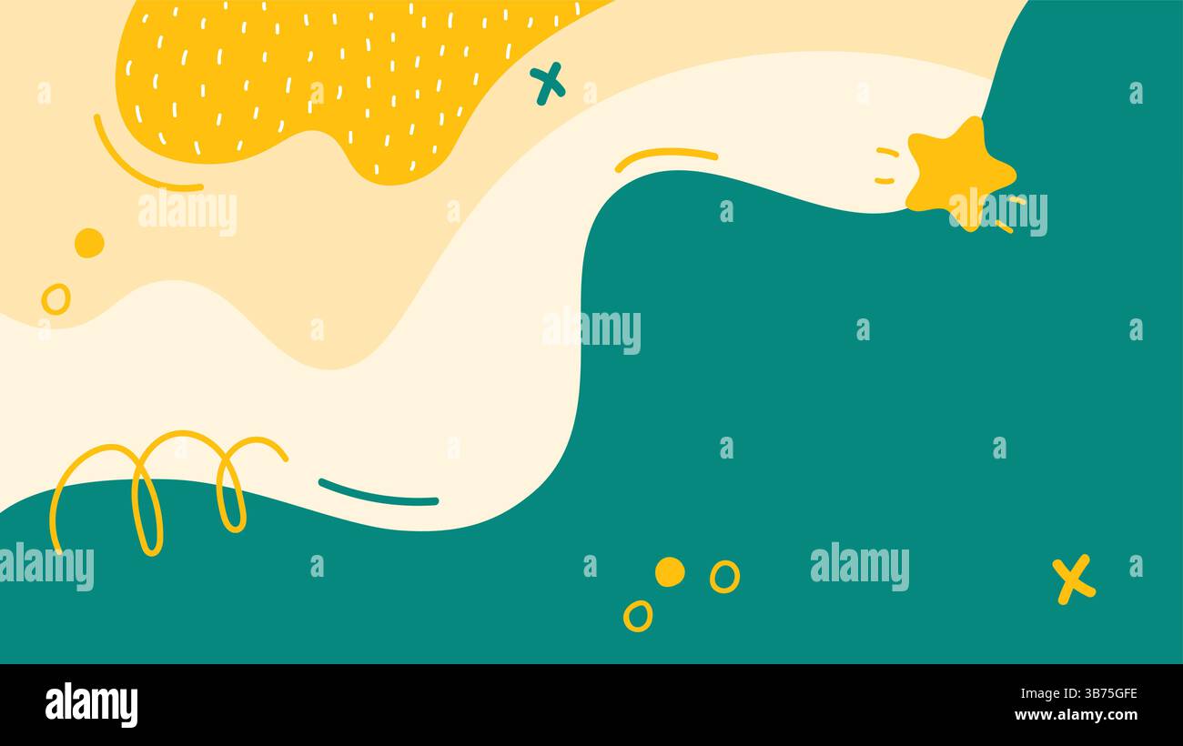 Vector illustration. Hand drawn fun memphis pattern, doodle shapes and ...