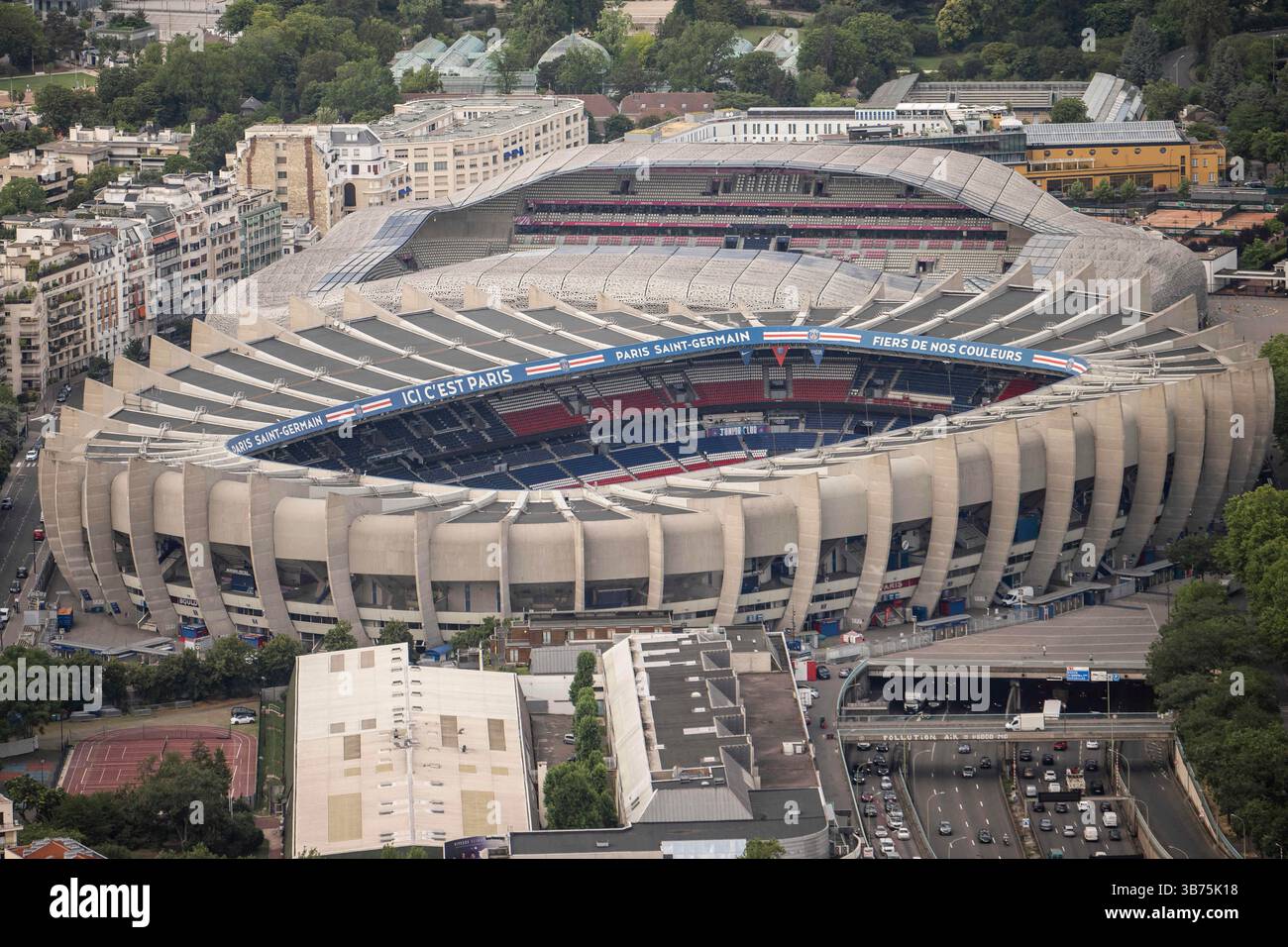Paris, France. 05th May, 2025. File photo - Aerial view of the Parc des ...