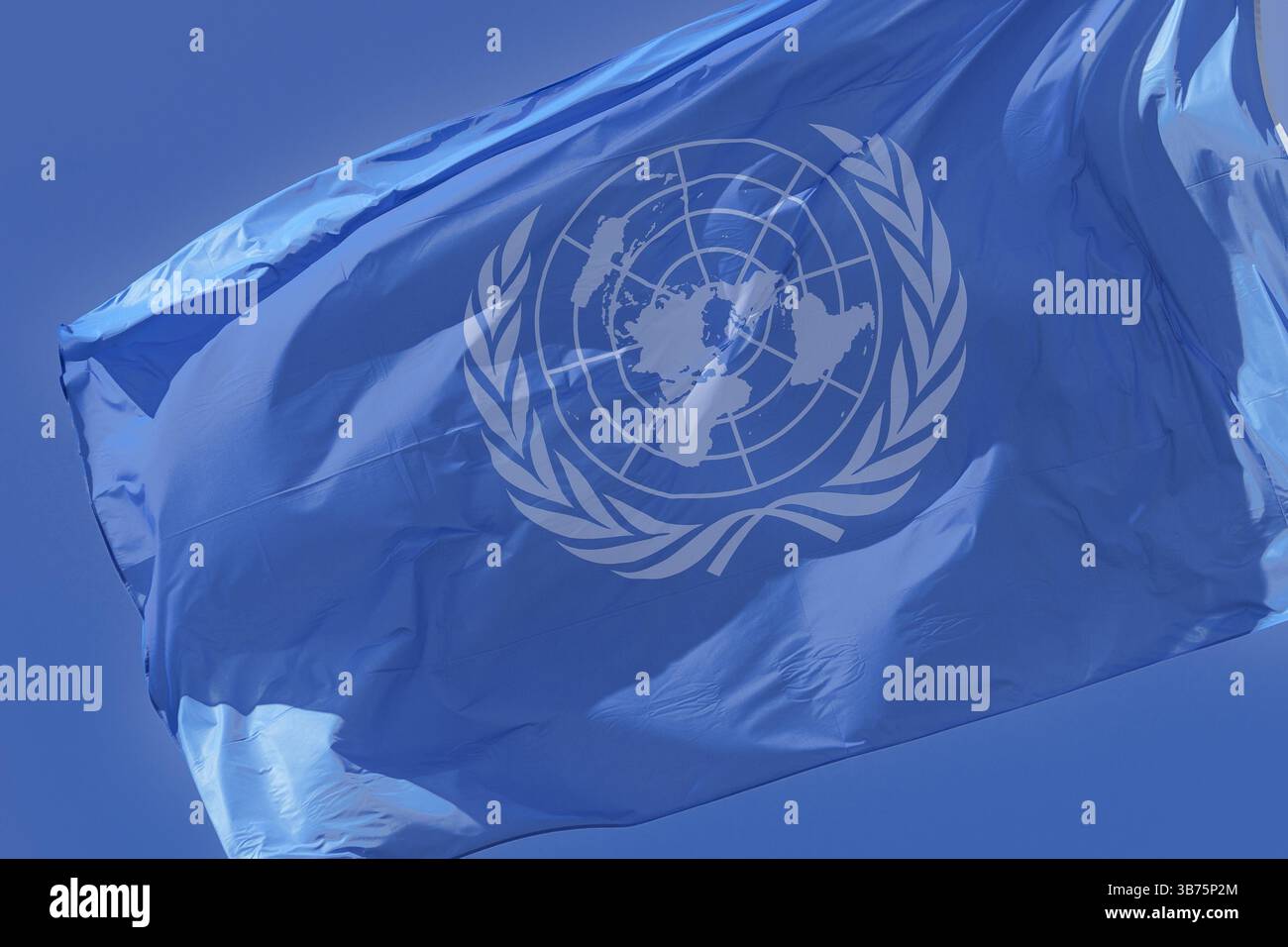 THE HAGUE - Flag of the United Nations (United Nations) at the ...