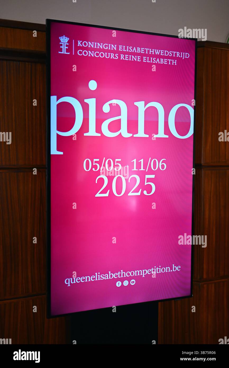 Illustration picture shows a poster of the Queen Elisabeth Piano ...
