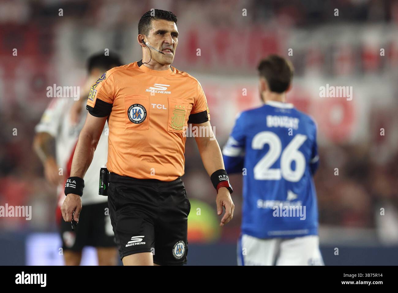 Argentine referee Andres Merlos looks on during the 2025 Apertura ...