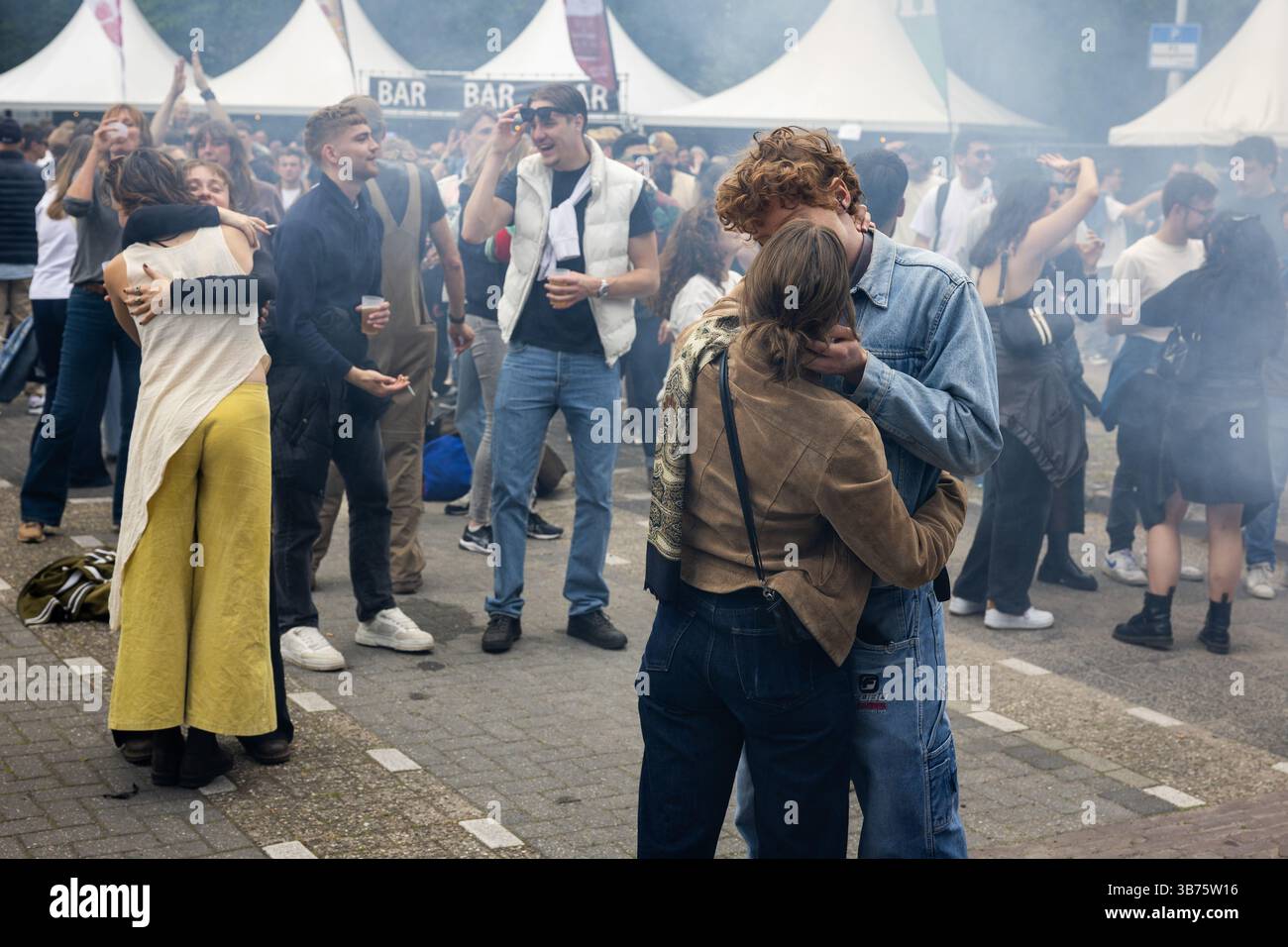 WAGENINGEN - Atmosphere crowd at one of the stages at the Wageningen ...