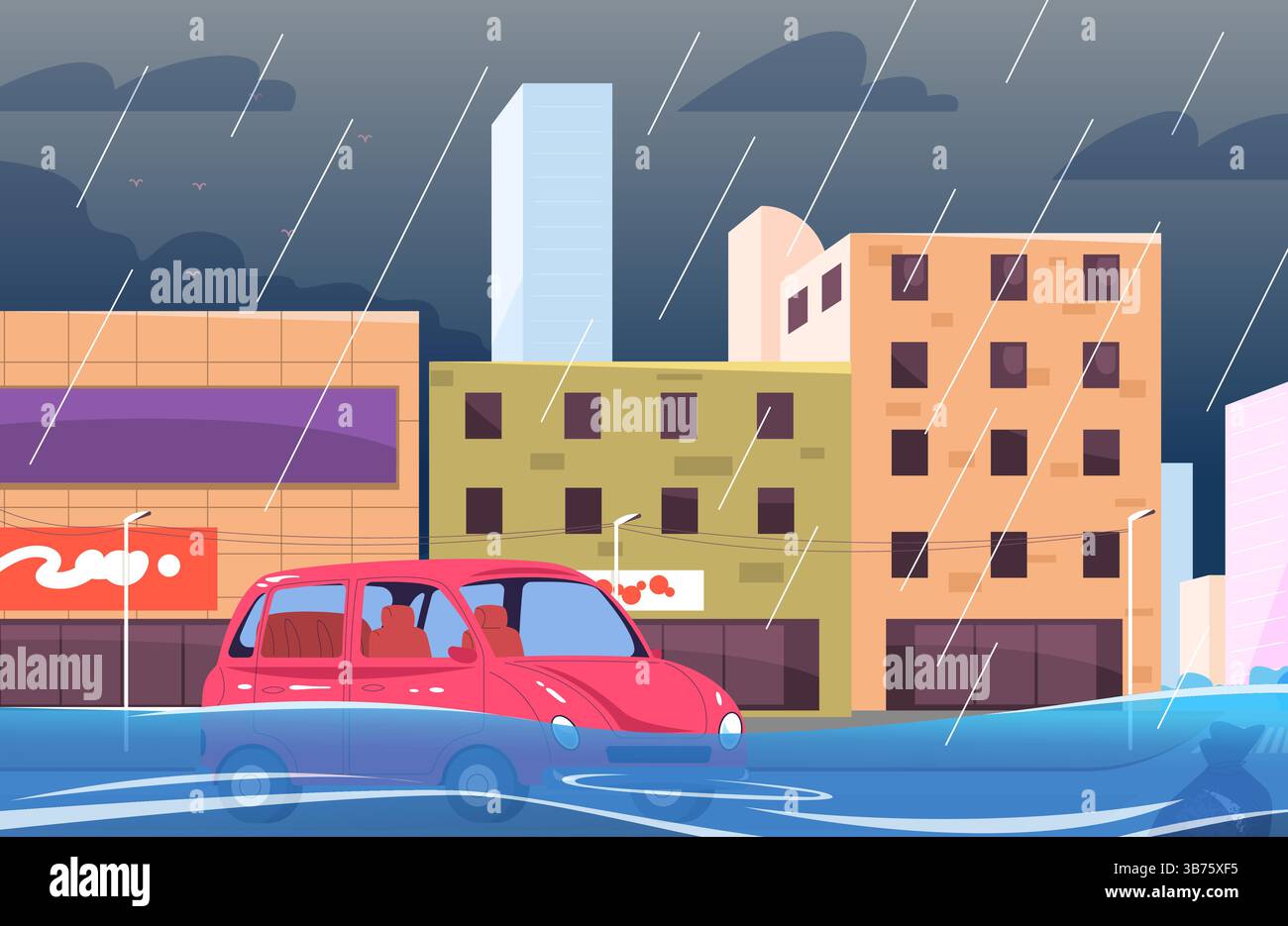 Vehicle on wet road Stock Vector Images - Alamy