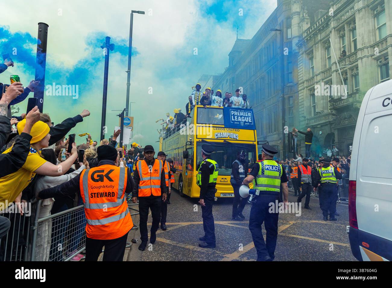 Leeds, UK. 05th May, 2025. Leeds United celebrate promotion to Premier ...