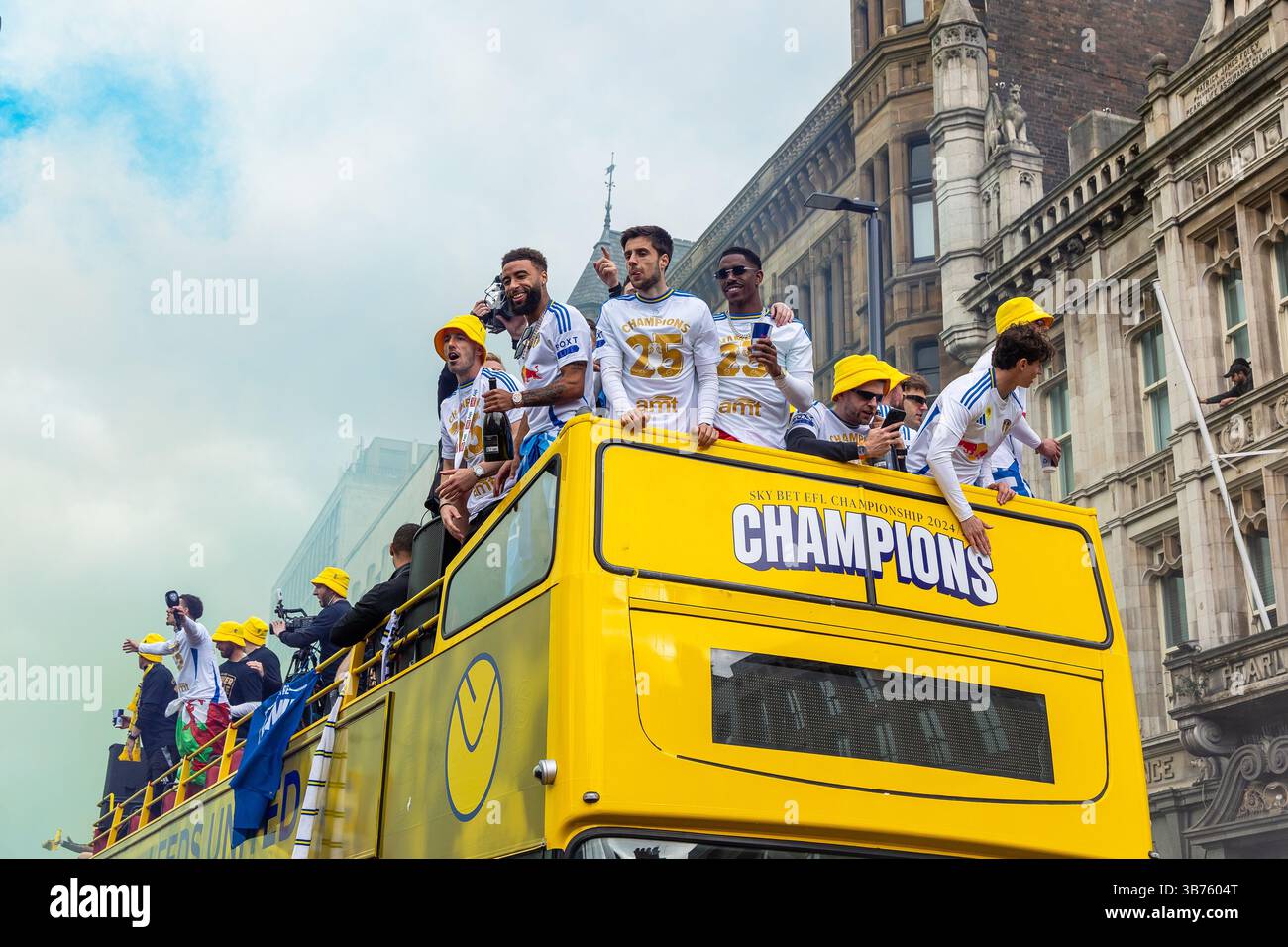 Leeds, UK. 05th May, 2025. Leeds United celebrate promotion to Premier ...