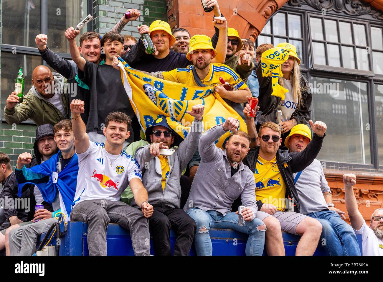 Leeds, UK. 05th May, 2025. Leeds United celebrate promotion to Premier ...