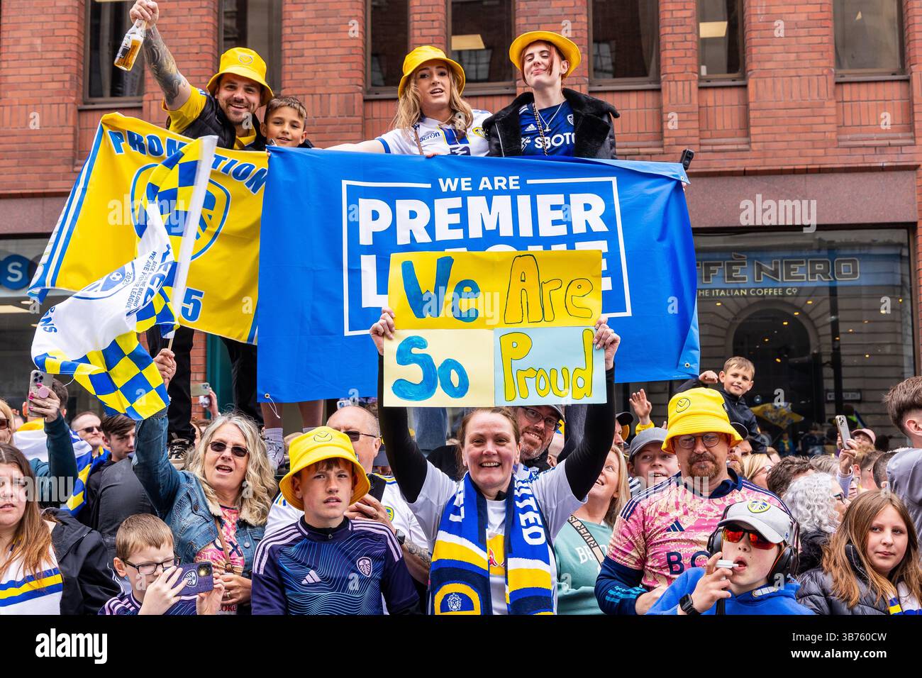 Leeds, UK, 05 May 2025, Leeds United celebrate promotion to Premier ...