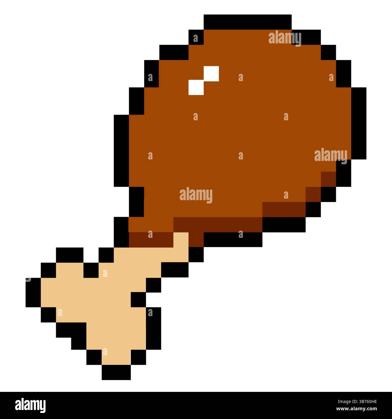 8 bit pixel fried chicken. Delicious chicken. Chicken leg pixel art ...