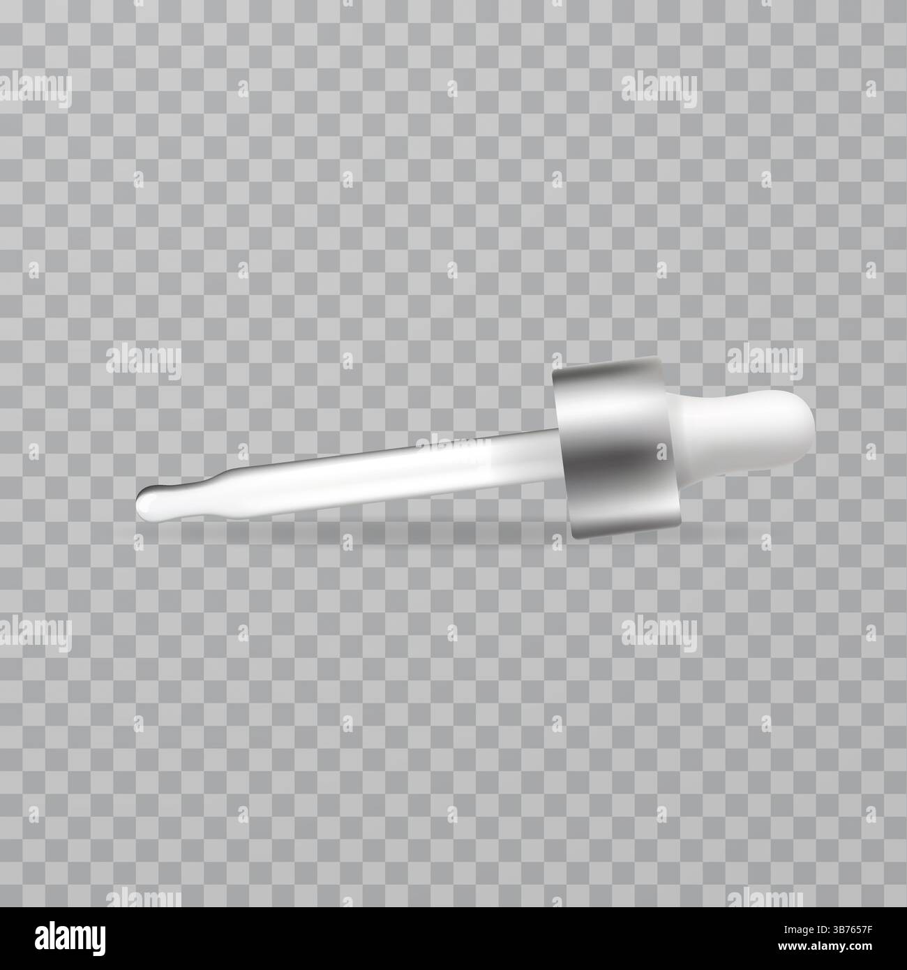 Vector illustration of a realistic cosmetic dropper pipette with rubber ...