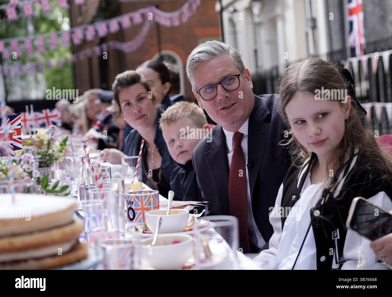 Prime Minister Sir Keir Starmer hosts a VE Day 80th Anniversary street party on Downing Street ...