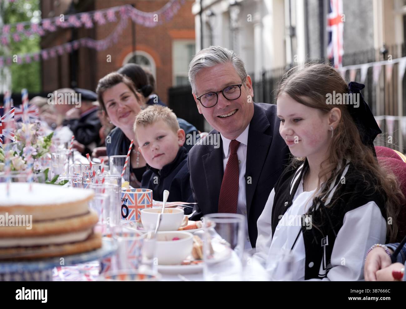Prime Minister Sir Keir Starmer hosts a VE Day 80th Anniversary street party on Downing Street ...